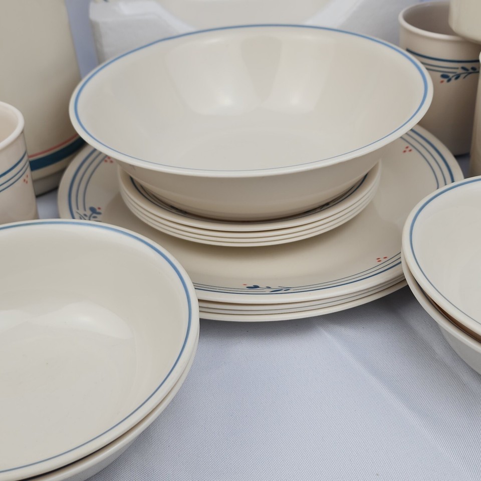 Corelle Country Violets 19-Pc Dinnerware Set W/Platter Vegetable Bowl ...