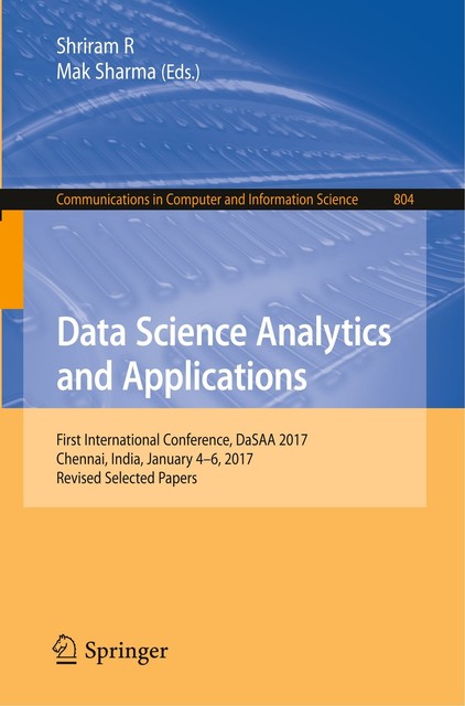 Data Science Analytics And Applications von Mak Sharma Shriram R (2018 ...