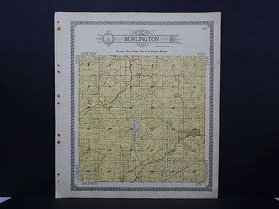 Michigan, Calhoun County Map, 1916 Burlington Township, Turtle Lake J20 ...