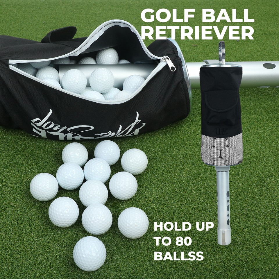 Golf Ball Shag Bag Retriever - Easy Pick Up Shagger with Aluminum Tube ...