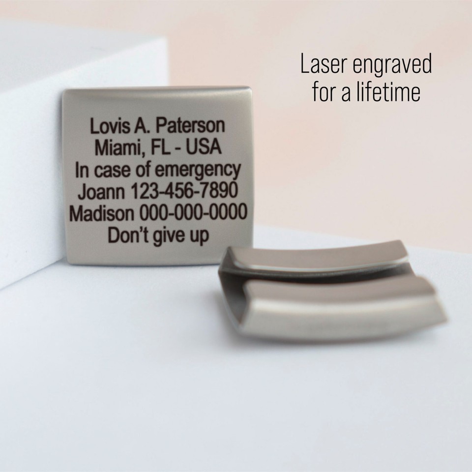 Medical Smartwatch Alert ID tag for watch band engraved apple watch ...