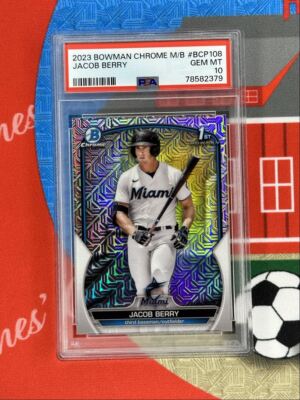 2023 Bowman Chrome Mega Box Jacob Berry PSA 10 Miami Marlins #BCP108 | eBay