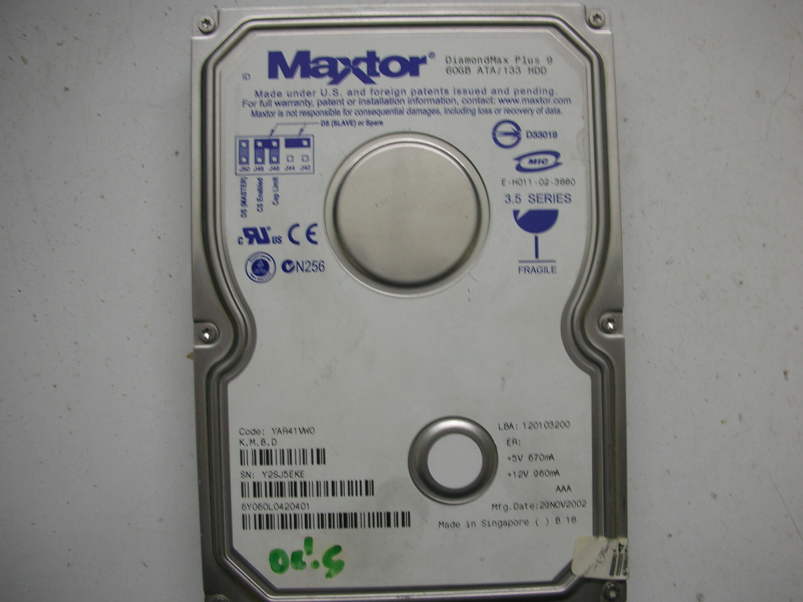 (BC) Maxtor DiamondMax Plus 9 60gb YAR41VW0 301599100 IDE | eBay
