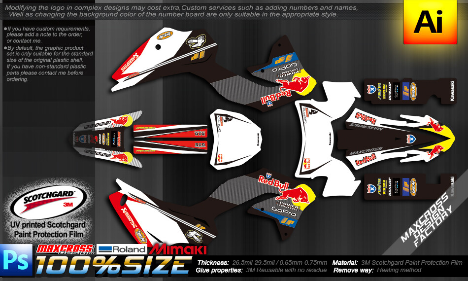 KAWASAKI KLX230 S KLX230 R 2019 - 2023 MAXCROSS GRAPHICS KIT DECAL ...