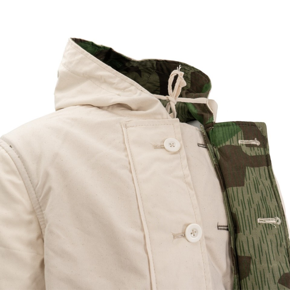WW2 German Splinter Camo Padded Parka - Winter Jacket Coat Reversible ...
