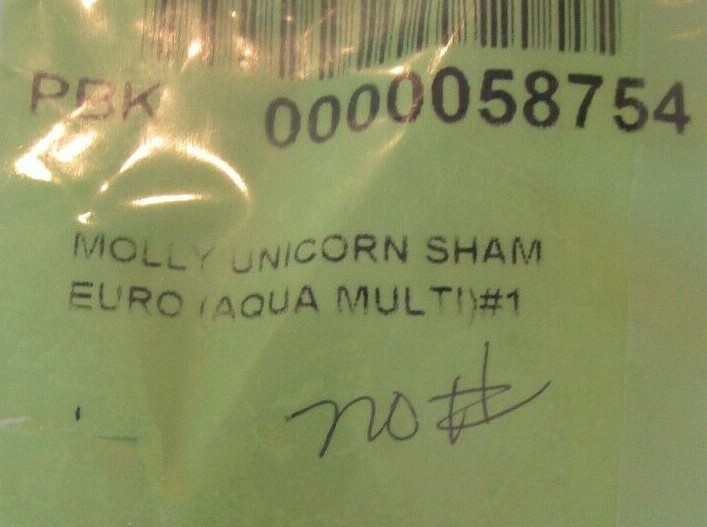 Pottery Barn kids Molly Unicorn aqua multi Euro quilted sham photo ...