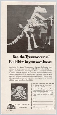 Rex Tyrannosaurus Kit Hamilton House Kids Plastic 1970 Vintage Print Ad ...