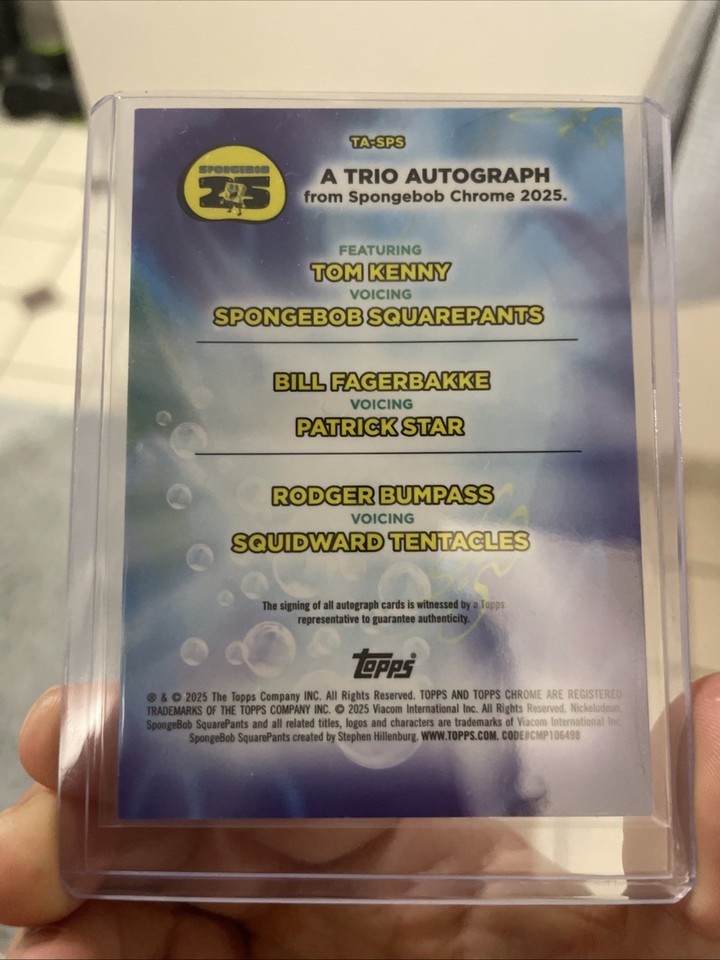 2025 Topps Chrome SpongeBob SpongeBob/Patrick/Squidward Triple ...