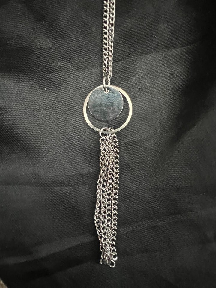 Bohemian Style Tribal Silver Chains Circle Charm Long Punk Rock Style Necklace | eBay