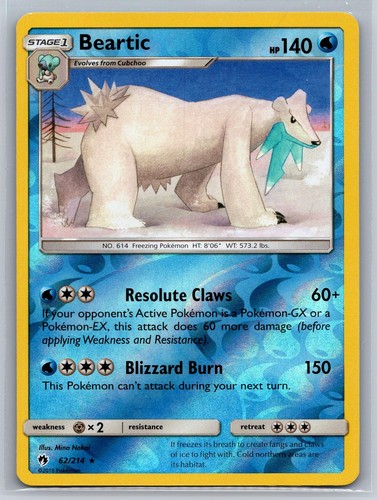 Beartic 62/214 Reverse Holo Rare Pokemon Lost Thunder LP/EX | eBay