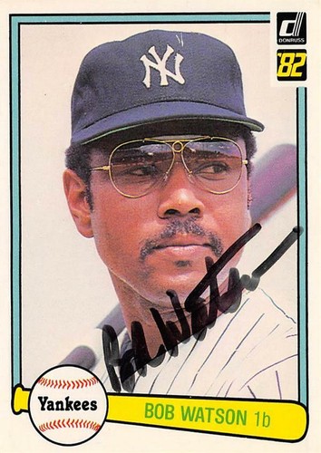 Bob Watson autographed baseball card (New York Yankees, 67) 1982 ...