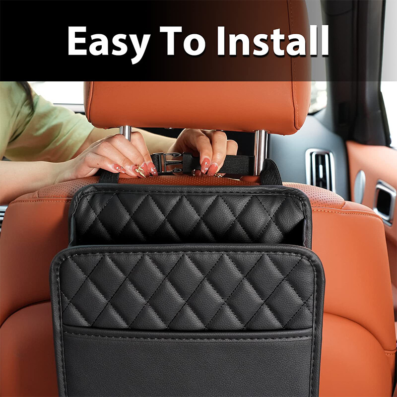 Car Backseat Organizer Multifunction PU Leather Storage Bag Auto ...