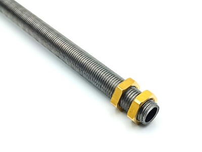 1/2 metre of M10 1mm fine Pitch Threaded Steel rod hollow tube with 4 ...
