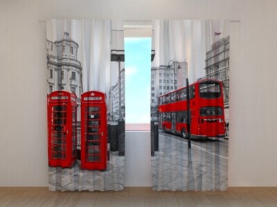 Window Curtain London Bus Wellmira Custom Made 3D Printed City | eBay