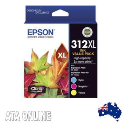 Genuine Epson 312XL 3 x High Yield Colour Ink Cartridges For XP-8500 ...