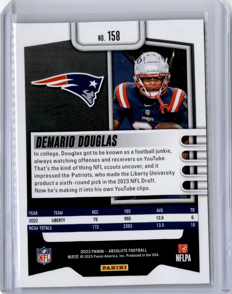 2023 Panini Absolute #158 Demario Douglas Rookie Card RC New England ...