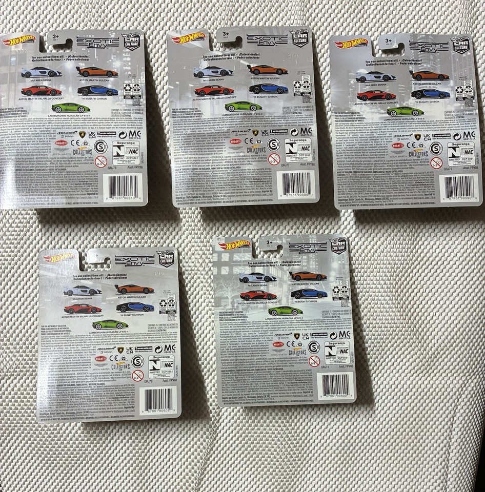 Hot Wheels Exotic Envy Set 2021 Premium Exotic Envy Complete Set Of 5 🔥 ...