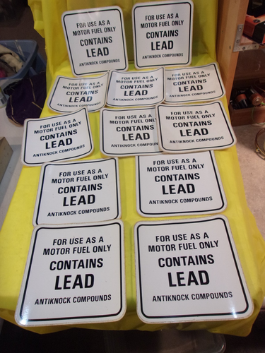 VINTAGE N.O.S. GROUP OF 12 "CONTAINS LEAD" ANTIKNOCK COMPOUNDS GAS PUMP ...
