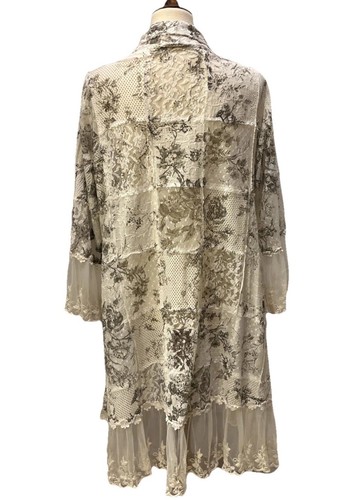 Paper Lace Kimono Cardigan Boho Cottagecore Lace Patchwork XL Ivory ...