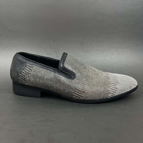 Moretti Black Label Fabian Silver Rhinestone Red Bottom Men's Dress ...