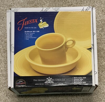 FIESTA SUNFLOWER 4 PIECE DINNERWARE PLACE SETTING, BRAND NEW!! $56 ...