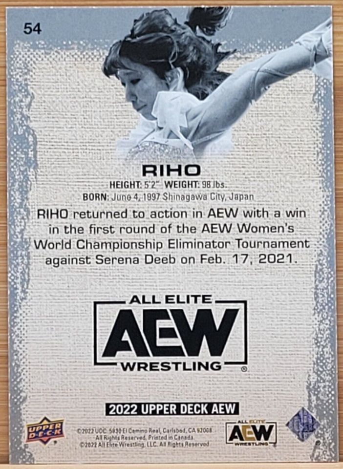2022 UPPER DECK AEW RIHO DYNAMITE #D/299 | eBay