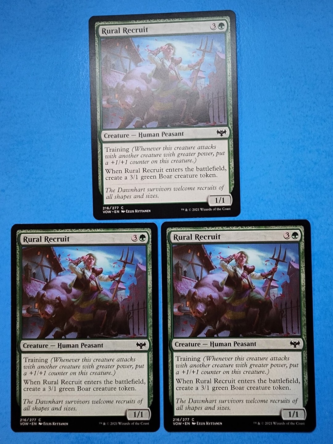 3x Rural Recruit Crimson Vow Mtg Magic Card Creature Human Peasant Forest 216 | eBay