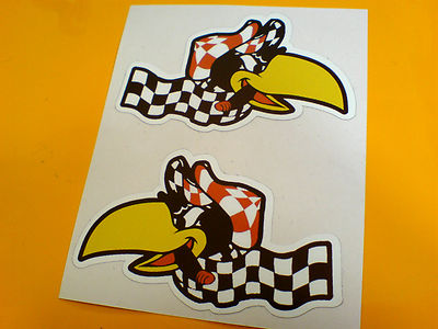 CHEQUERED CRAZY CROW Car Motorcycle Helmet Handed Stickers Decals 2 off ...
