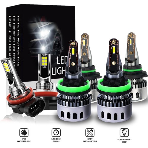 For Toyota Prius 2010-2015 8000K LED Headlight Hi/Lo + Fog Light Bulbs ...