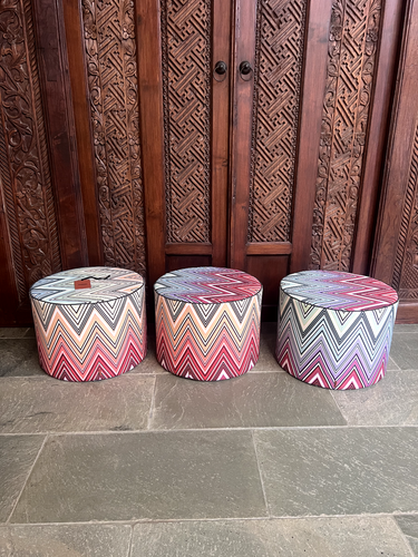 (1 Set) Three Brand New Multi Colored Missoni Poufs for Home | eBay