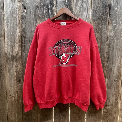 Vintage 90s NHL New Jersey Devils Red XL Sweatshirt | eBay