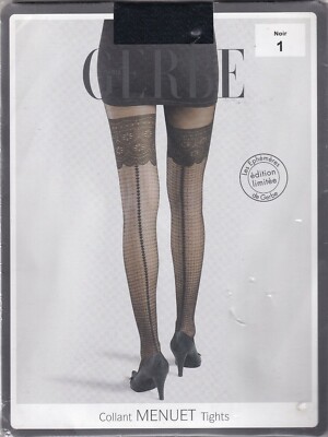 Collant GERBE MENUET coloris Noir. 2 tailles. Limited Edition tights ...