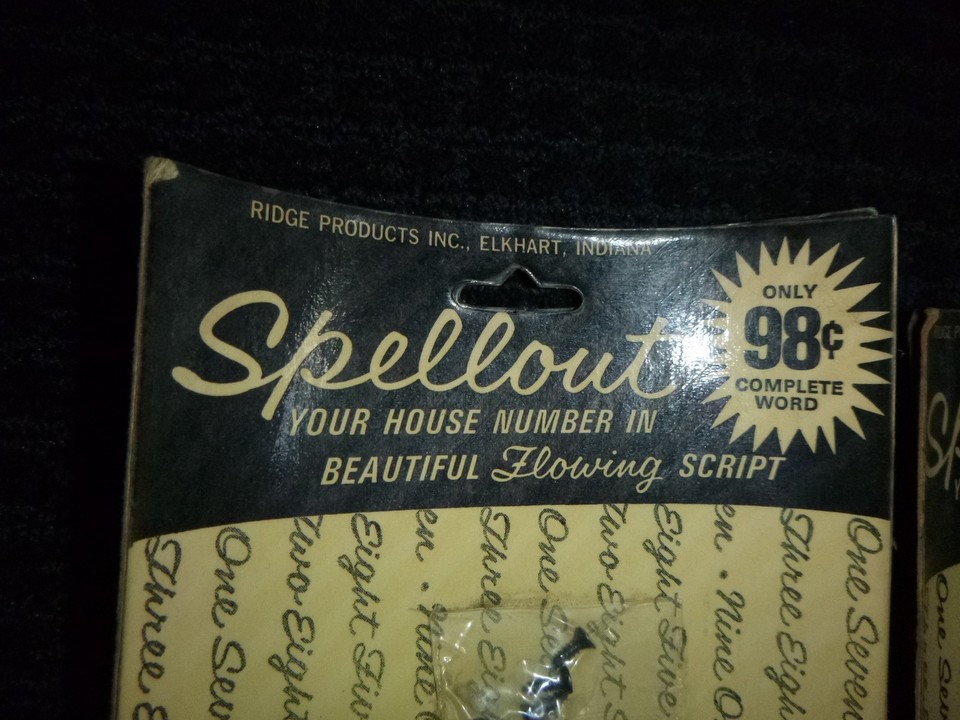 NOS Vtg Mid Century 4" Script Style House Address Numbers Spellout ...