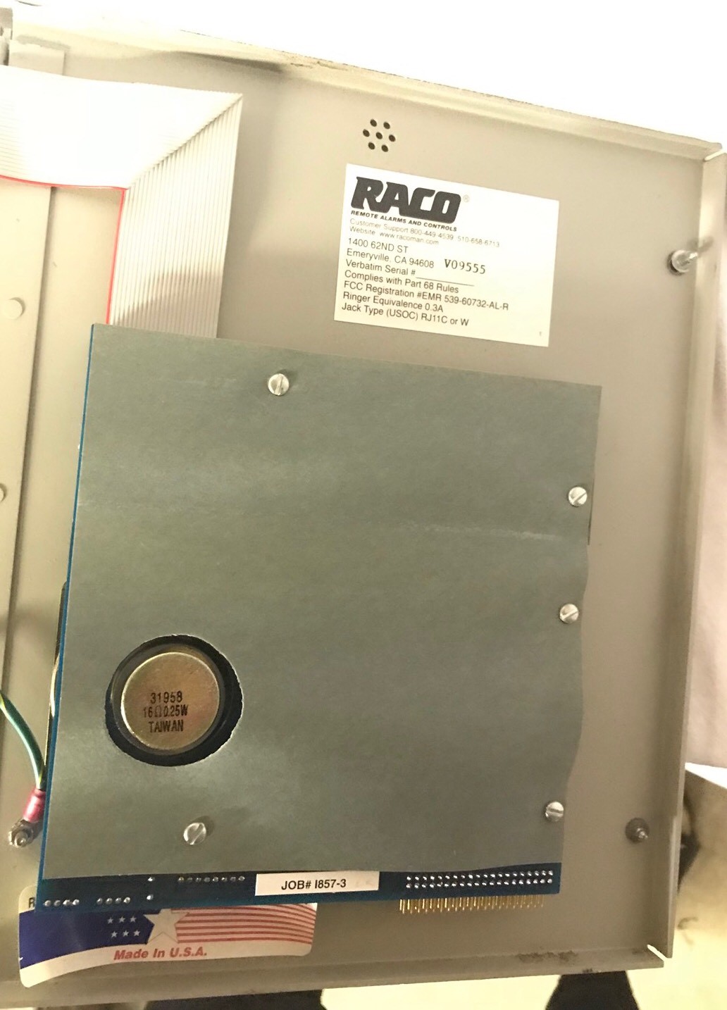 RACO VERBATIM Series VSS Remote Alarm Dialing Monitor SS Message ...