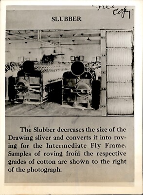 GA169 Wire Photo SLUBBER Antique Cotton Production Processing ...