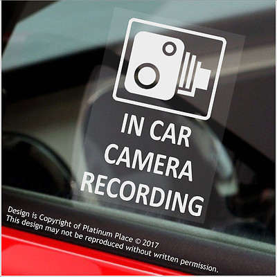 4 x In Car Camera Recording Window Stickers-CCTV Security Signs-Go Pro ...