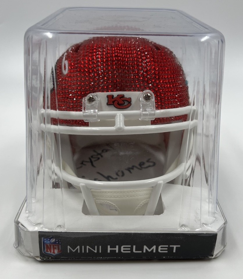 PATRICK MAHOMES Autographed JSA SWAROVSKI Riddell Mini Football Helmet ...