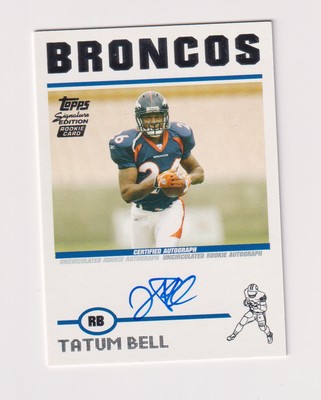 2004 Topps Signature Tatum Bell Houston Texans Auto Autograph rc rookie ...