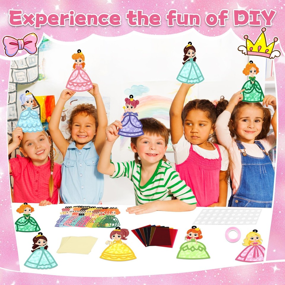 Princess Suncatcher Craft Kit - 32 Sets DIY Window Art for Kids ...