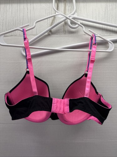 Fruit of the Loom Bra Womens 40C Black & Pink Underwire Light Padding ...