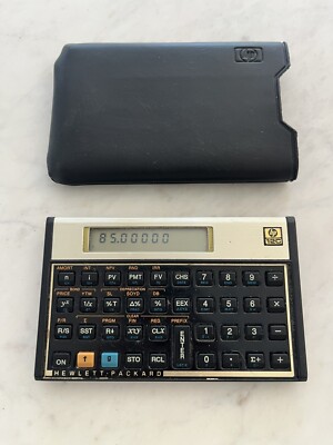 HP 12C Vintage Gold Tone Financial Calculator Hewlett Packard USA ...