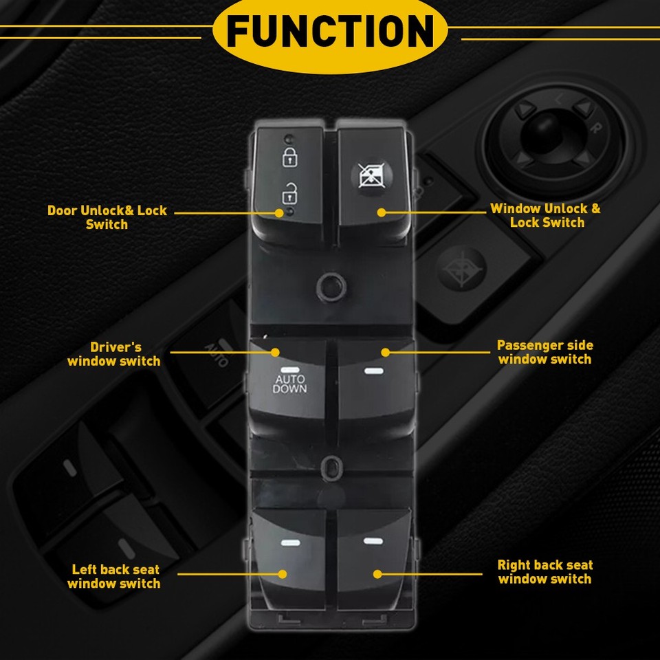 For Hyundai Elantra 2011-2015 Driver Master Window Door Switch 93570 ...