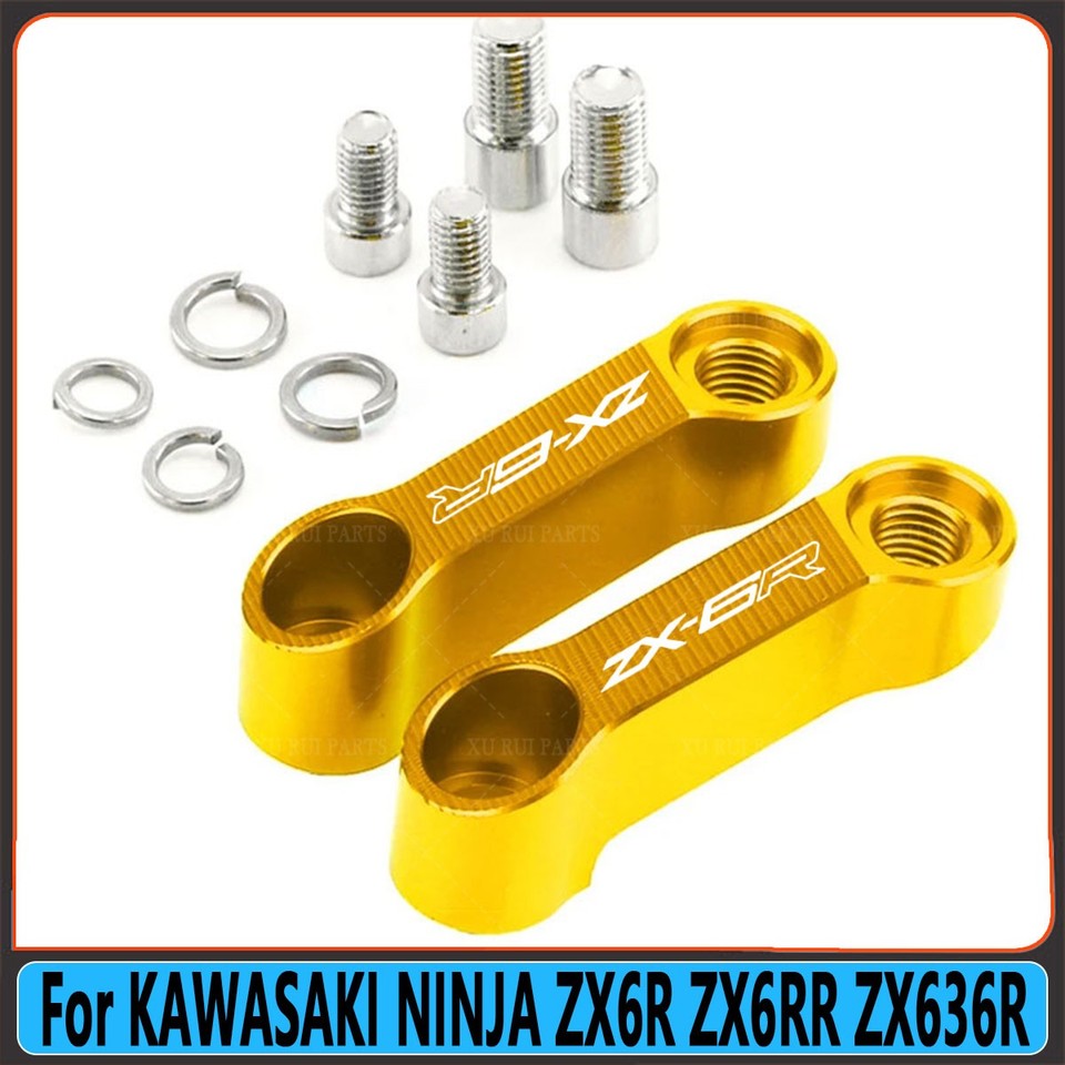 For KAWASAKI NINJA ZX6R ZX6RR ZX636R Motorcycle Mirror Extenders Rear ...