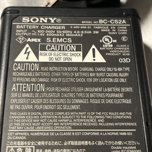 Genuine Sony BC-CS2A Ni-MH Battery Charger For Rechargeable AA & AAA ...