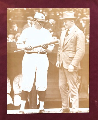 VINTAGE 11 X 14 PHOTO PRINT MLB BASEBALL BABE RUTH YANKEES JACK DEMPSEY ...
