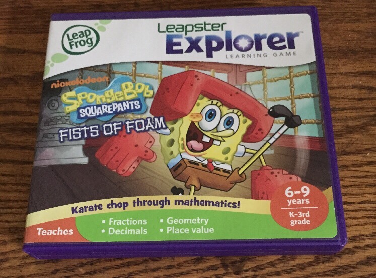 Leapster Explorer Spongebob Fists of Foam K-3rd grade Math game | eBay