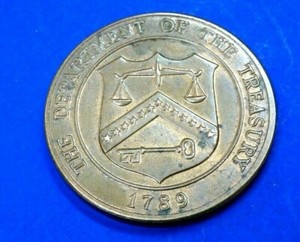 Department of Treasury Token Coin-Us Mint Denver Bronze Coin 1789 1.5 ...