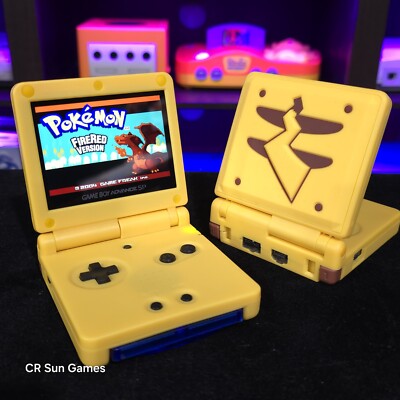 Pikachu Edition Pokemon Yellow Game Boy Advance SP GBA Console with iPS ...