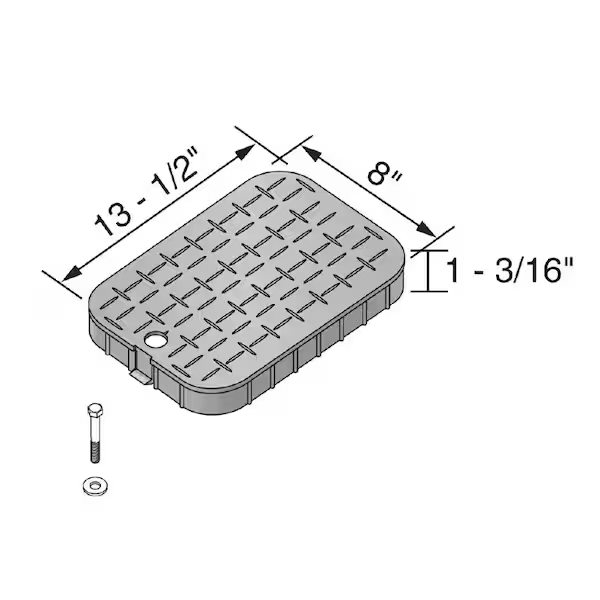 10" x 15" Water Meter Valve Box with Snap-In Lid - Black Box, Green Lid ...