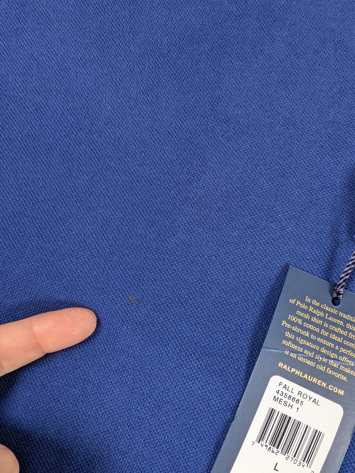 Polo Ralph Lauren Mesh Polo Shirt Mens Large Fall Royal Blue Green Pony ...